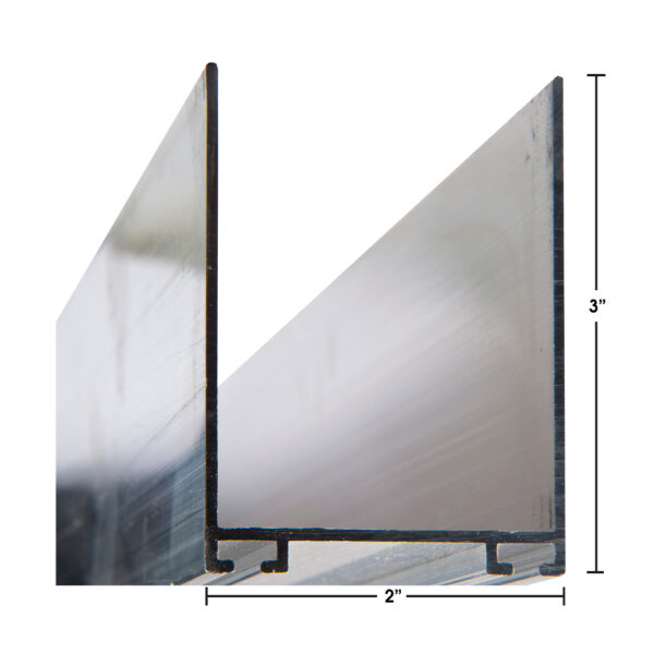 2 in. x 3 in. x 8 ft.2 in. Aluminum Adjustable Bottom Rail - Re-Source ...