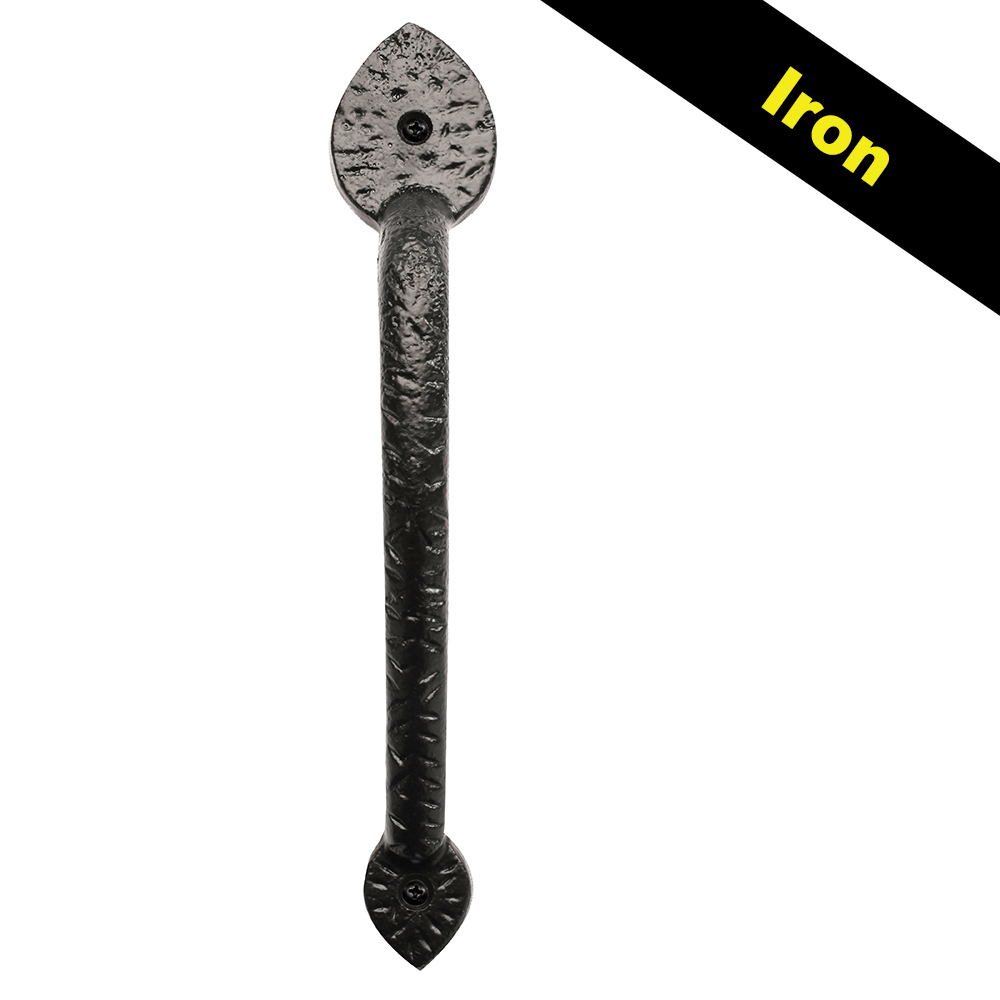 10 in. Spear End Pull Handle; Black - Re-Source Industries Inc.