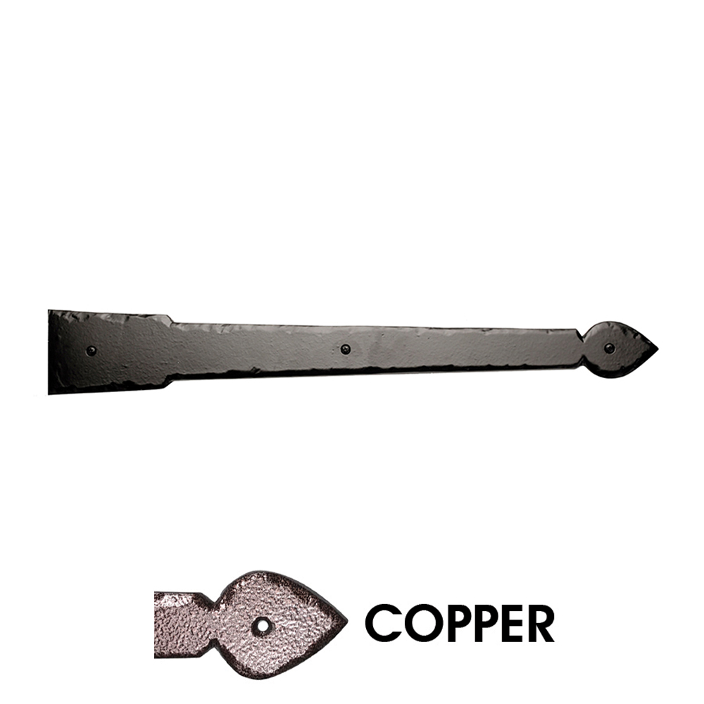 24 in. Rustic Hinge w/Flat End; Copper - Re-Source Industries Inc.