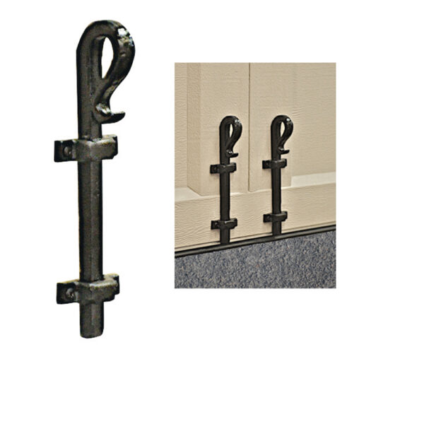 10 in. Rustic Cane Bolt Latch; Black - Re-Source Industries Inc.